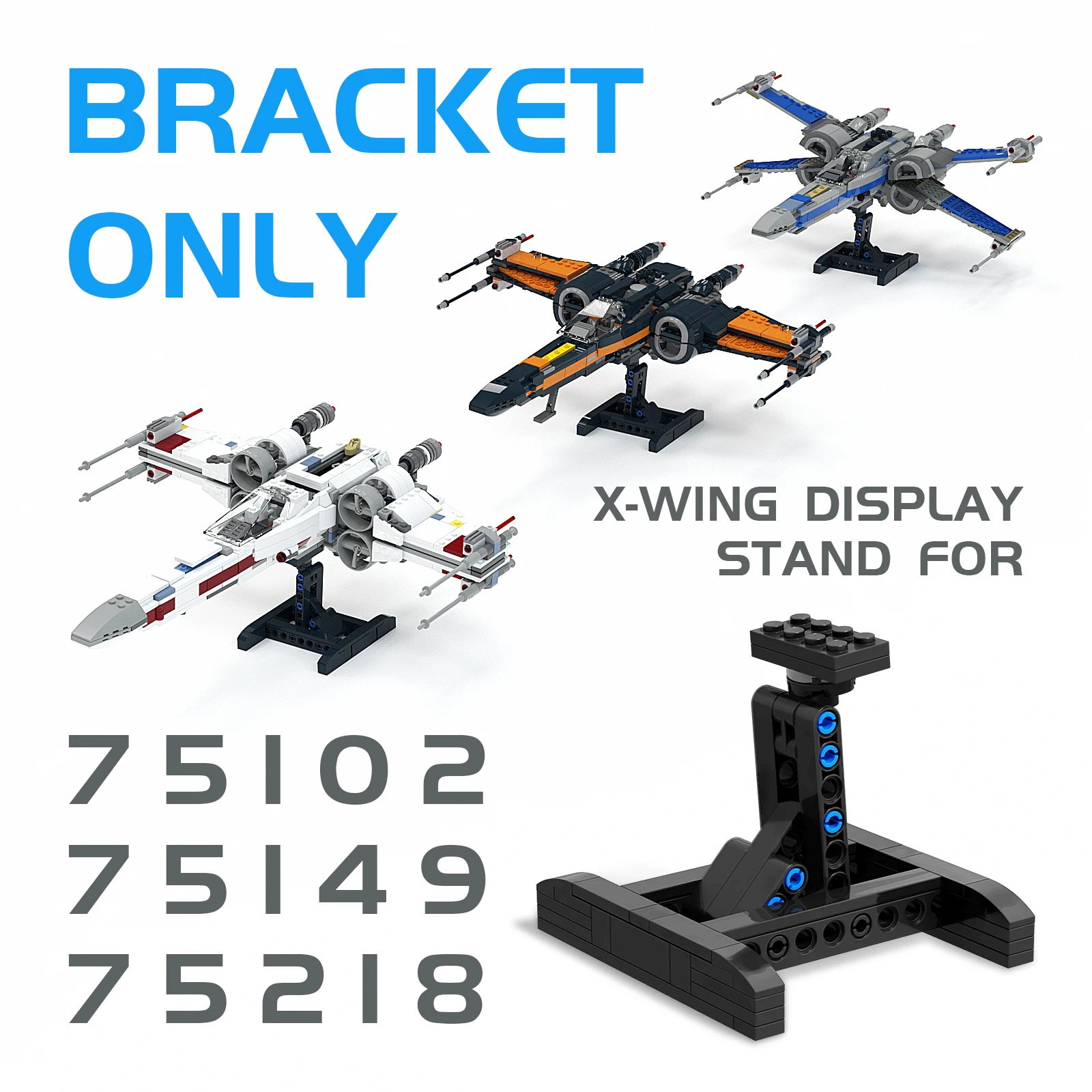Moc Bracket Display Stand Building Blocks For X-wing Space Wars Fighter ...