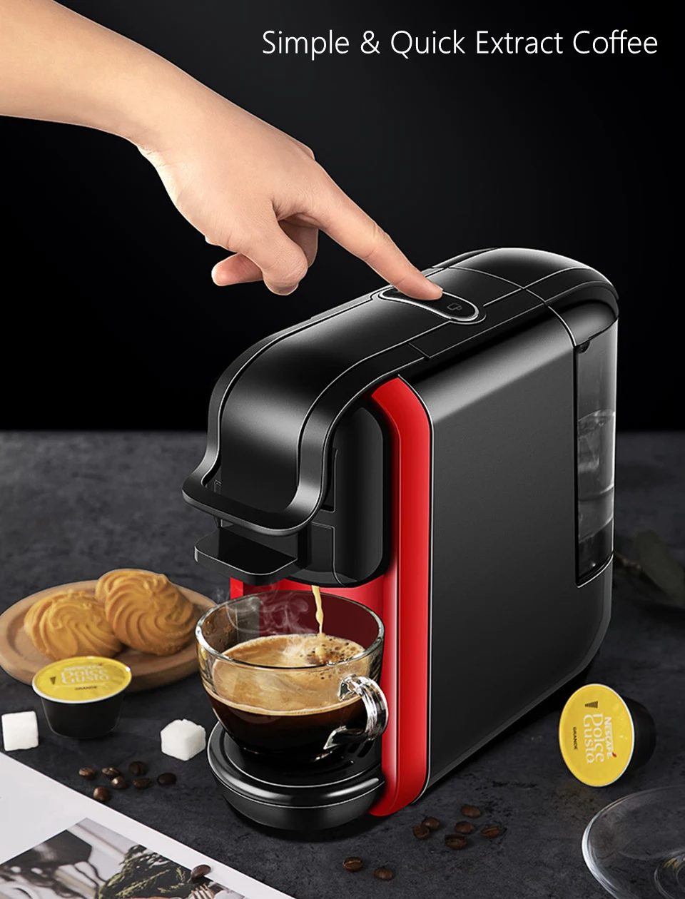 Capsule Espresso Machine Expresso Coffee Machine, 220V 19Bar Coffee ...