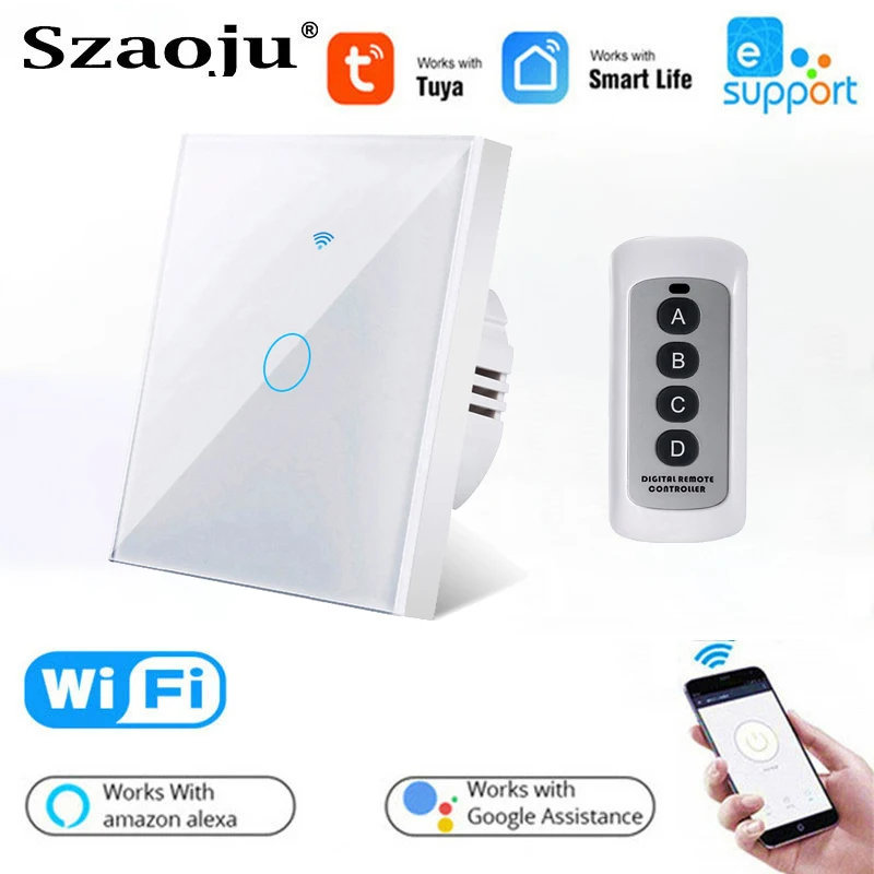 EU Wall Touch Sensory Wifi Switch Smart Light Switch 1/2/3 Gang No ...