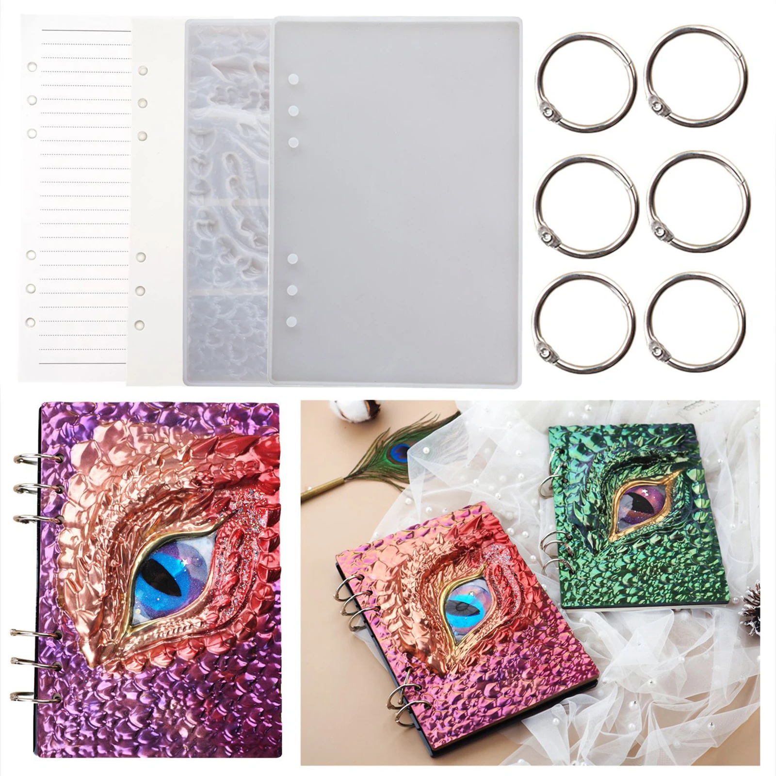 Note Book Cover Resin Molds Unique Dragon Eye Pattern Silicone Molds ...