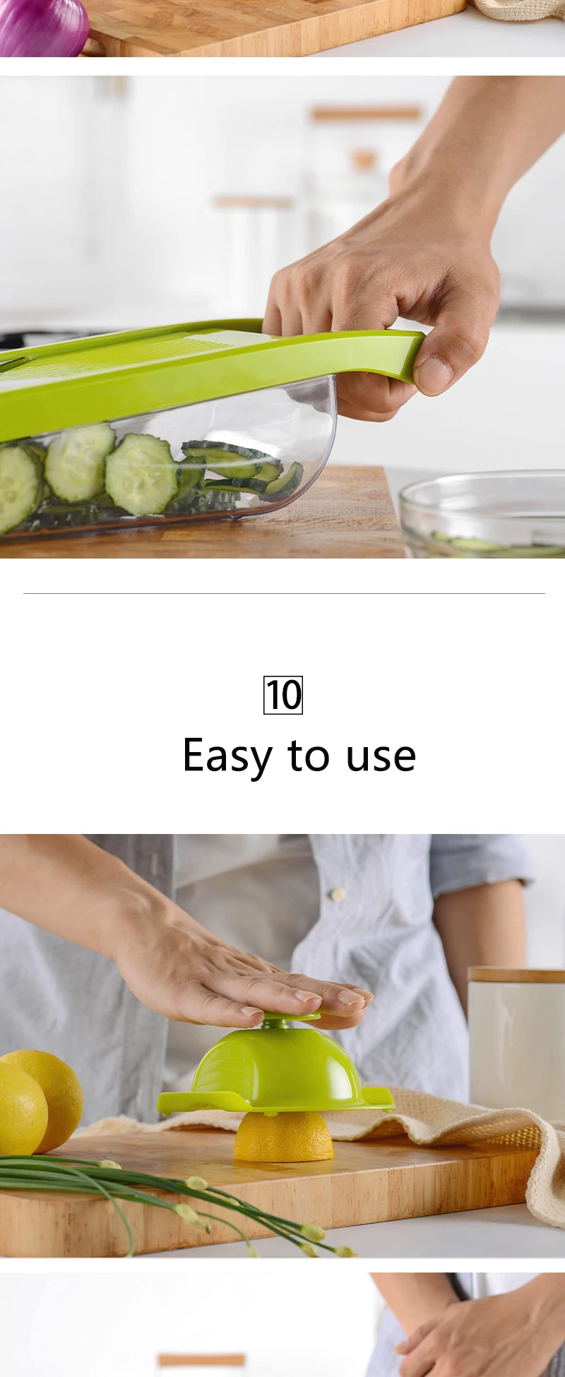 Noir - Coupe-légumes manuel multifonctionnel, Trancheuse de fruits, Râpe, Broyeurs, Panier de ...