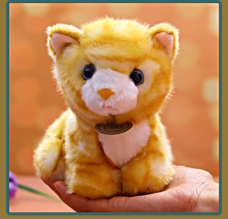 About 18cm Cute Yellow Cat Plush Toy Squatting Kitty Soft Doll Baby Toy ...