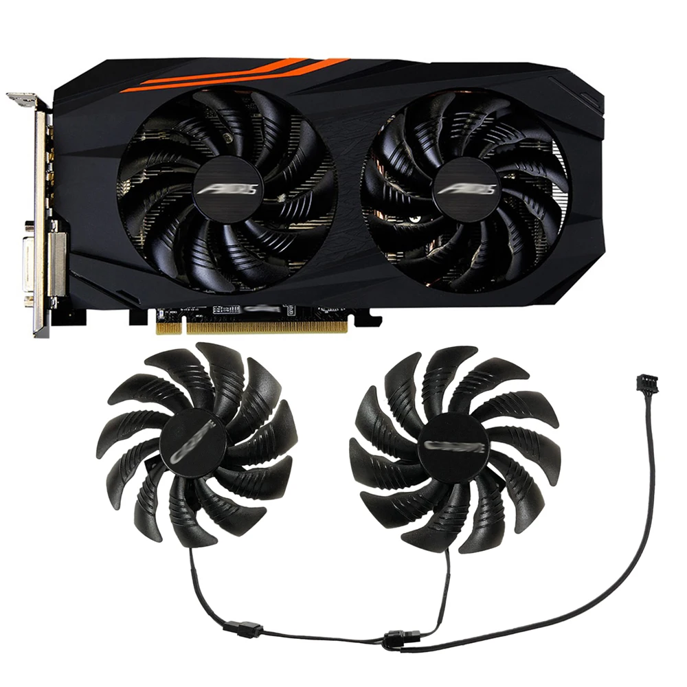 2Pcs/Set,GPU Cooler Graphics Video Card Fan For GIGABYTE AORUS GTX1060 ...