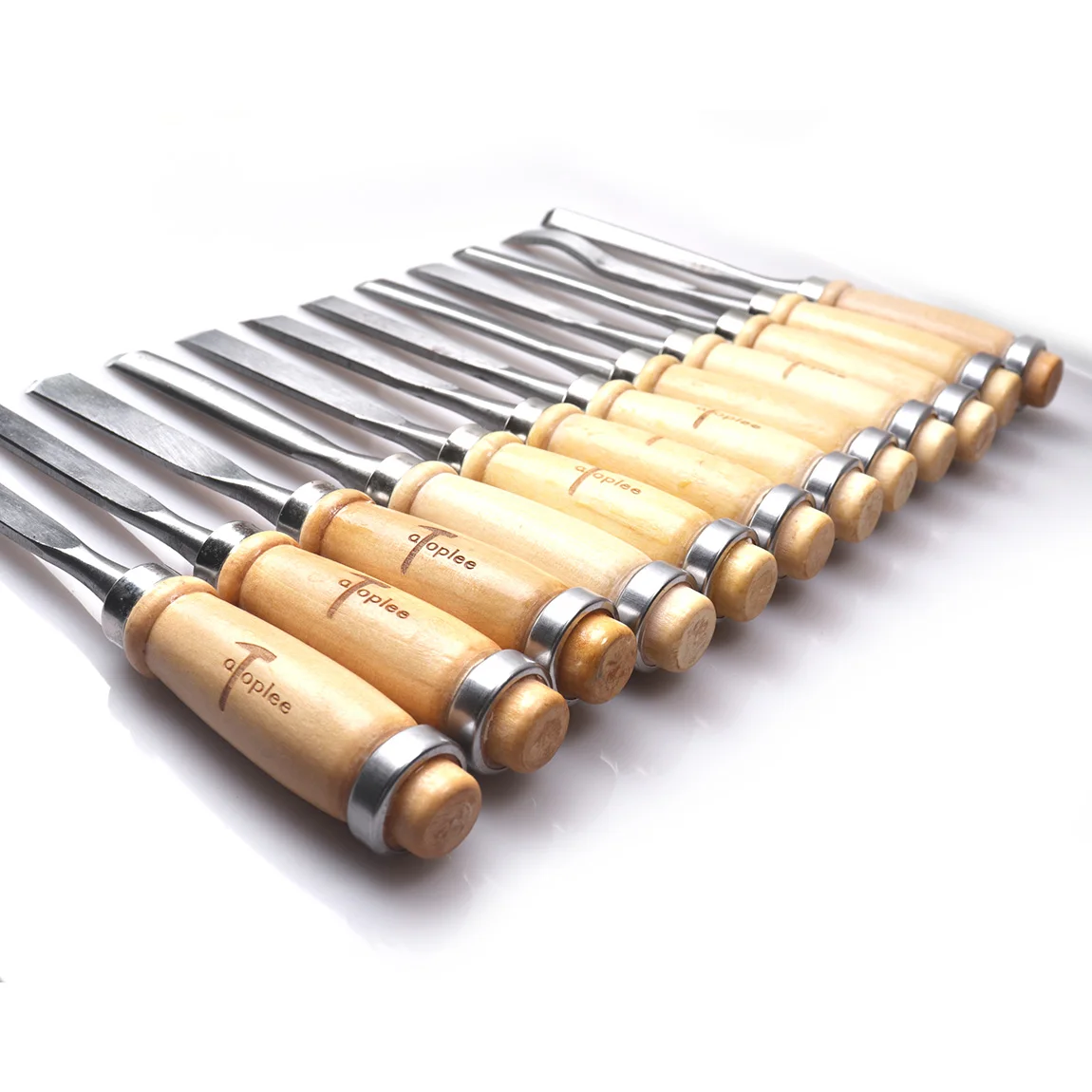 Atoplee 12Pcs Wood Carving Chisel Tool Set Alloy Steel Blade ...