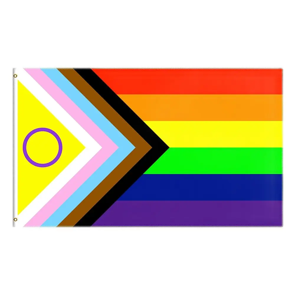 90x150cm 3x5fts Intersex Inclusive Progress Pride Flag - Flags - AliExpress