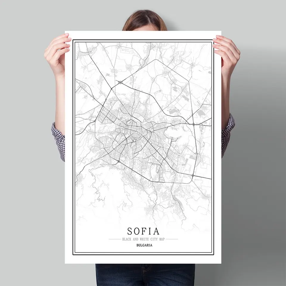Sofia map of Sofia city map print map print Sofia Sofia map map poster Bulgaria Sofia map art ...