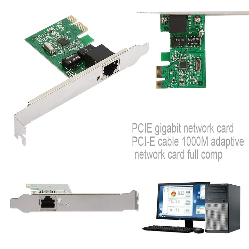 Cartes réseau,Carte réseau PCIe RJ45 Ethernet Gigabit, 10-100-1000 mb-s ...