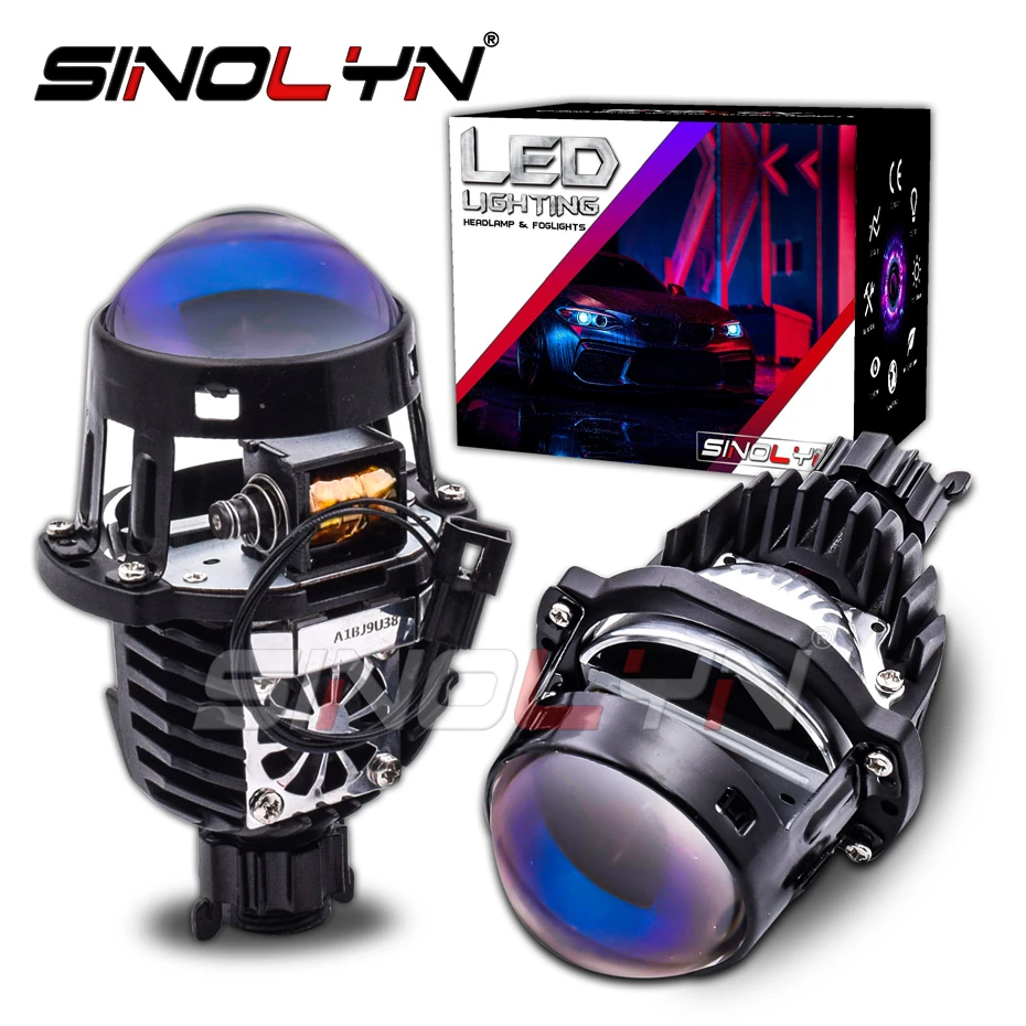 Sinolyn 2.0 Inch Bi LED Angel Eyes Mini Headlight Projector Lenses For H4/H7/H11/H13/9004/9005 ...