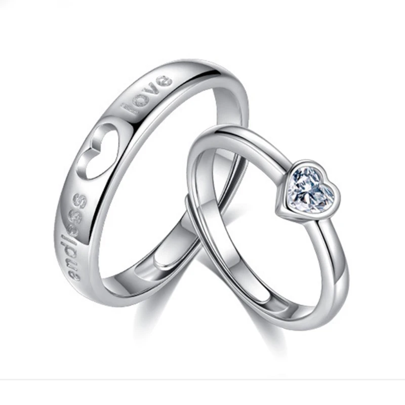 Anillos de amor en forma de corazón para hombre y mujer, bandas de ...
