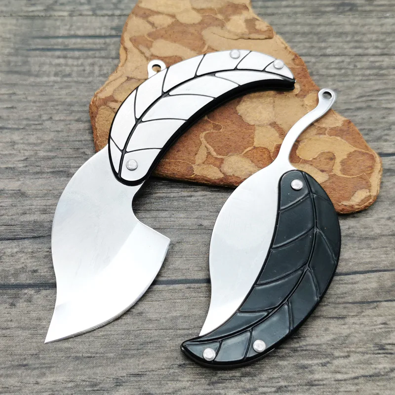 Outdoor-EDC-Stainless-Steel-Leaf-Knife-Portable-Tool-Mini-Fruit-Knife ...