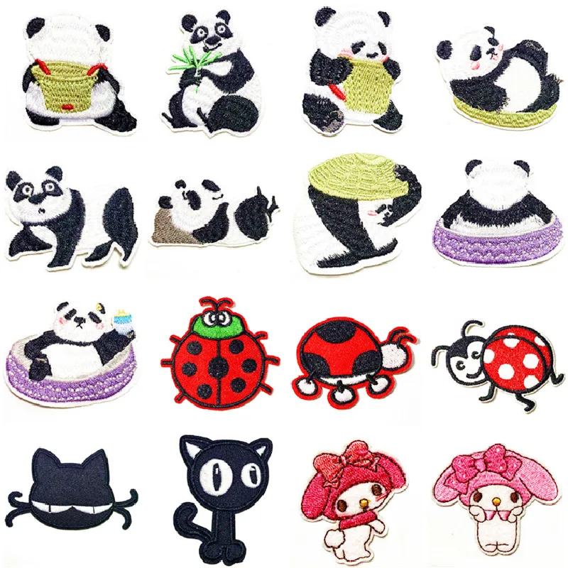 black-Cat-ladybird-panda-Animal-Embroidered-Patches-costume-patch-DIY ...