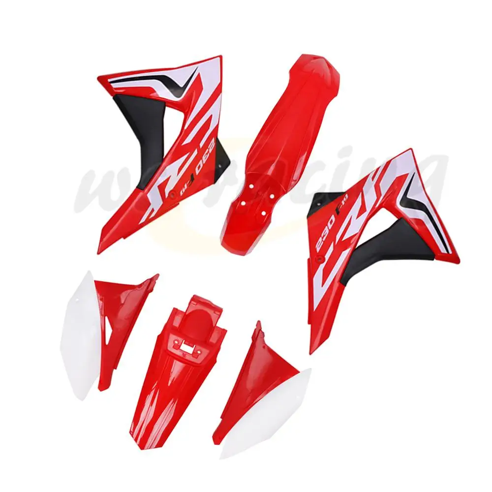 Motorcycle-Red-White-Plastic-Kits-Front-Rear-Fender-Spoiler-Side-Panels ...