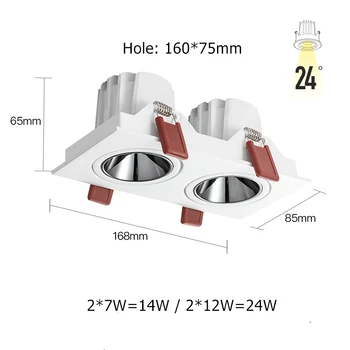 Single/Double Head LED Recessed Ceiling Spotlight Fixtures