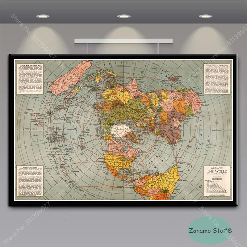 World Map Flat View