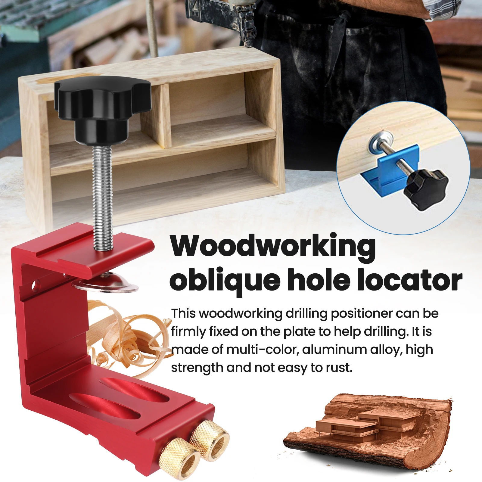 Woodworking Oblique Hole Locator 15 ° Drilling Positioner Inclined Hole ...