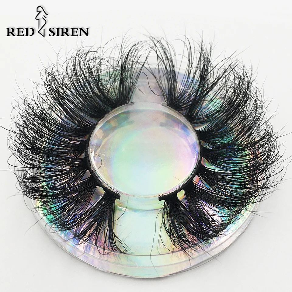 RED SIREN 25mm Lashes Real Mink Eyelashes Cruelty Free Dramatic Long ...