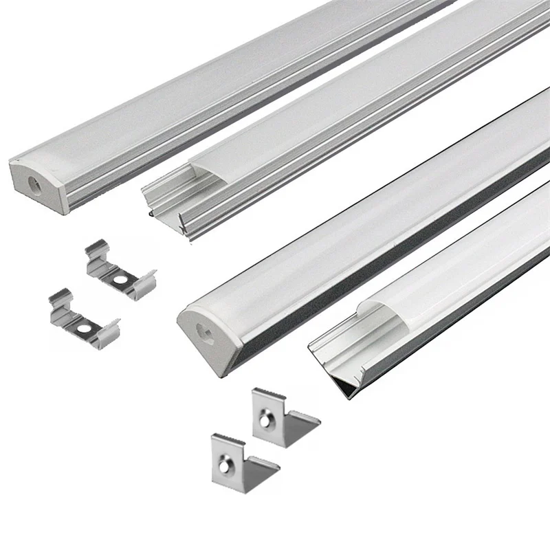 Perfil de aluminio LED de superficie empotrada, accesorio para tira de ...