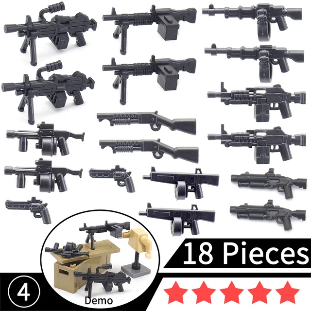 Assembly Army MP5 Submachine Gun Set Weapons Military WW2 Building ...