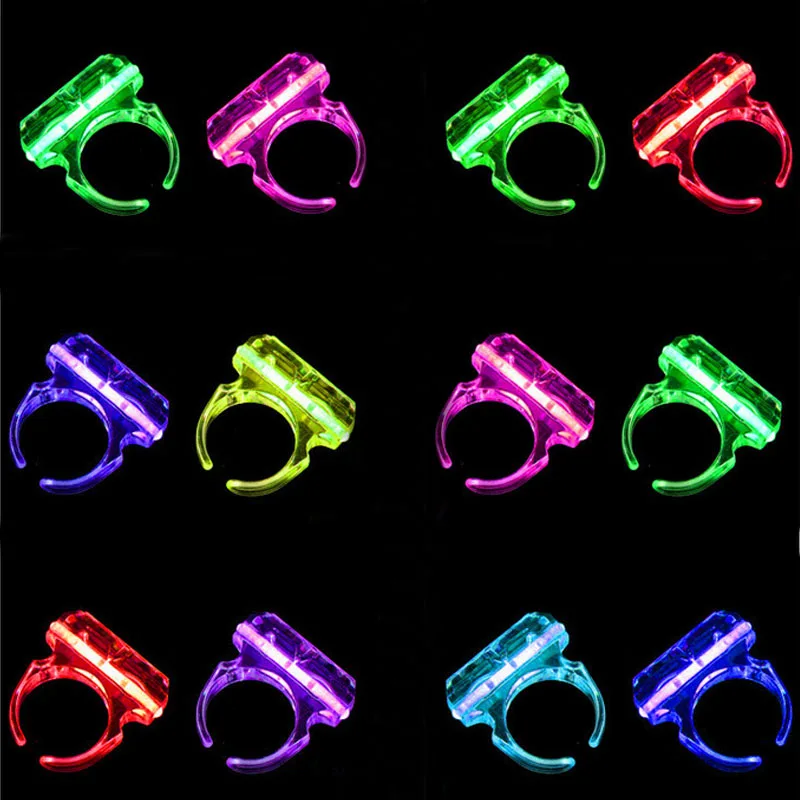 50pcs Fun Glow Stick Finger Ring Rings Bar Disco Night LED Party Toy ...