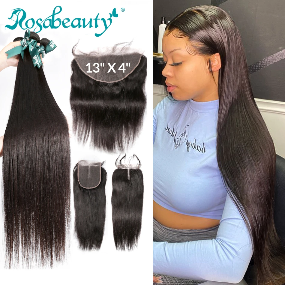 Rosabeauty 8 28 30 32 inch Brazilian Human Hair Weave Remy Natural ...