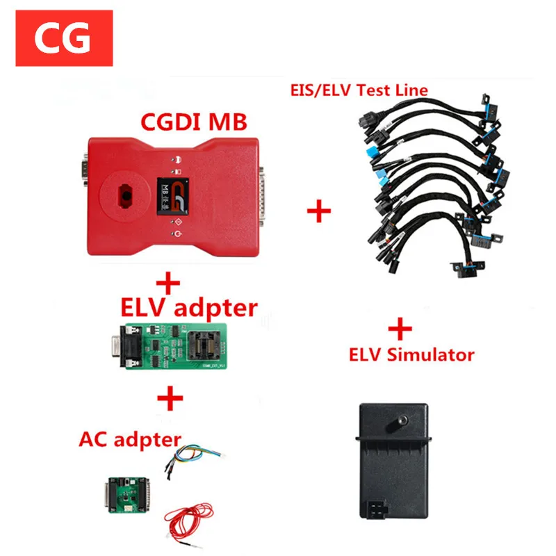 CGDI Prog MB for Benz Car Key Programmer Plus AC Adapters and ELV Simulator and ELV Repair ...