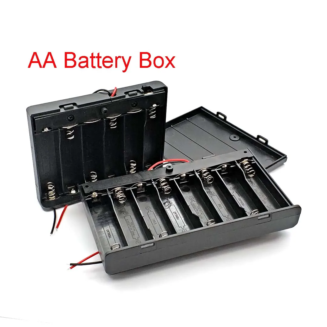 6x 8x AA Battery Holder Storage Case Box with Switch&Cover for 9V 12V ...