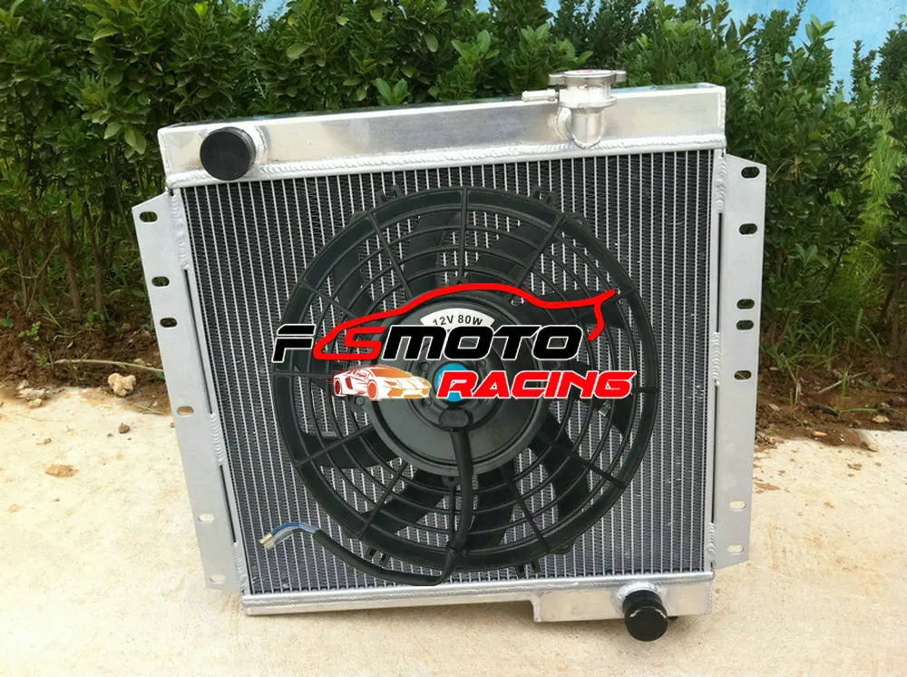 3 ROW Aluminum Radiator + Fan For Toyota LandCruiser Land Cruiser FJ40 ...