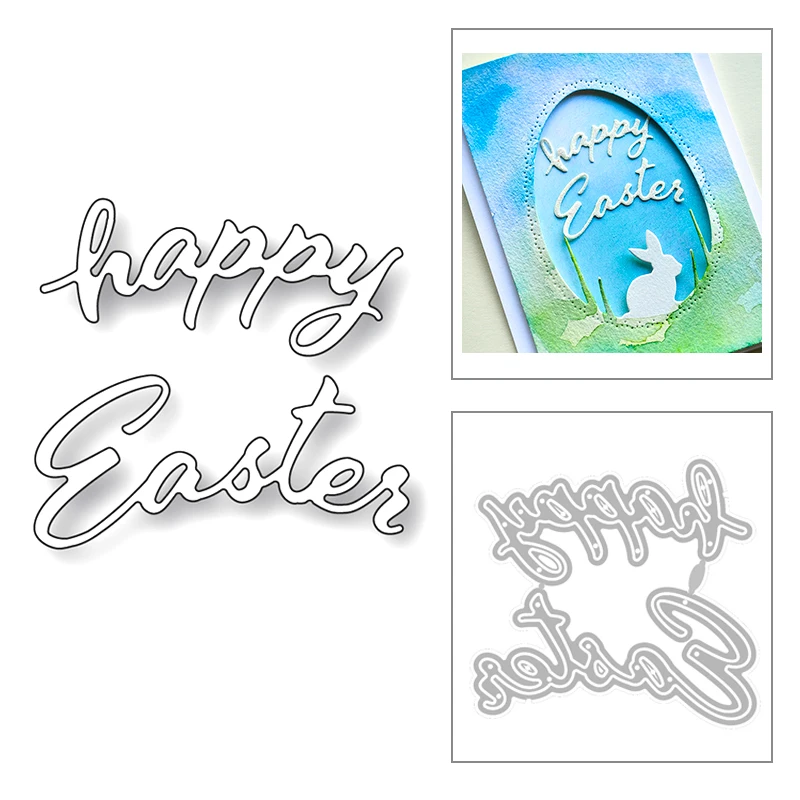2020 New English Sentiment Alphabet Word Happy Easter Metal Cutting ...