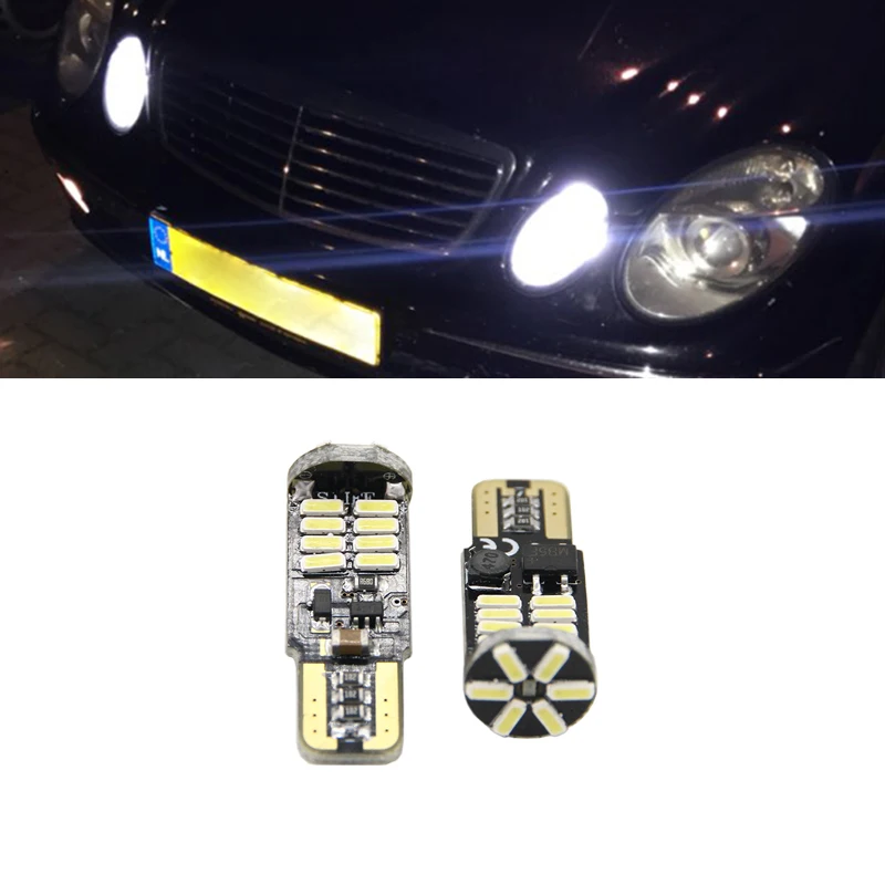 2x T10 194 168 W5w Led Bulb Sidelight No Error For Mercedes Benz W202 ...