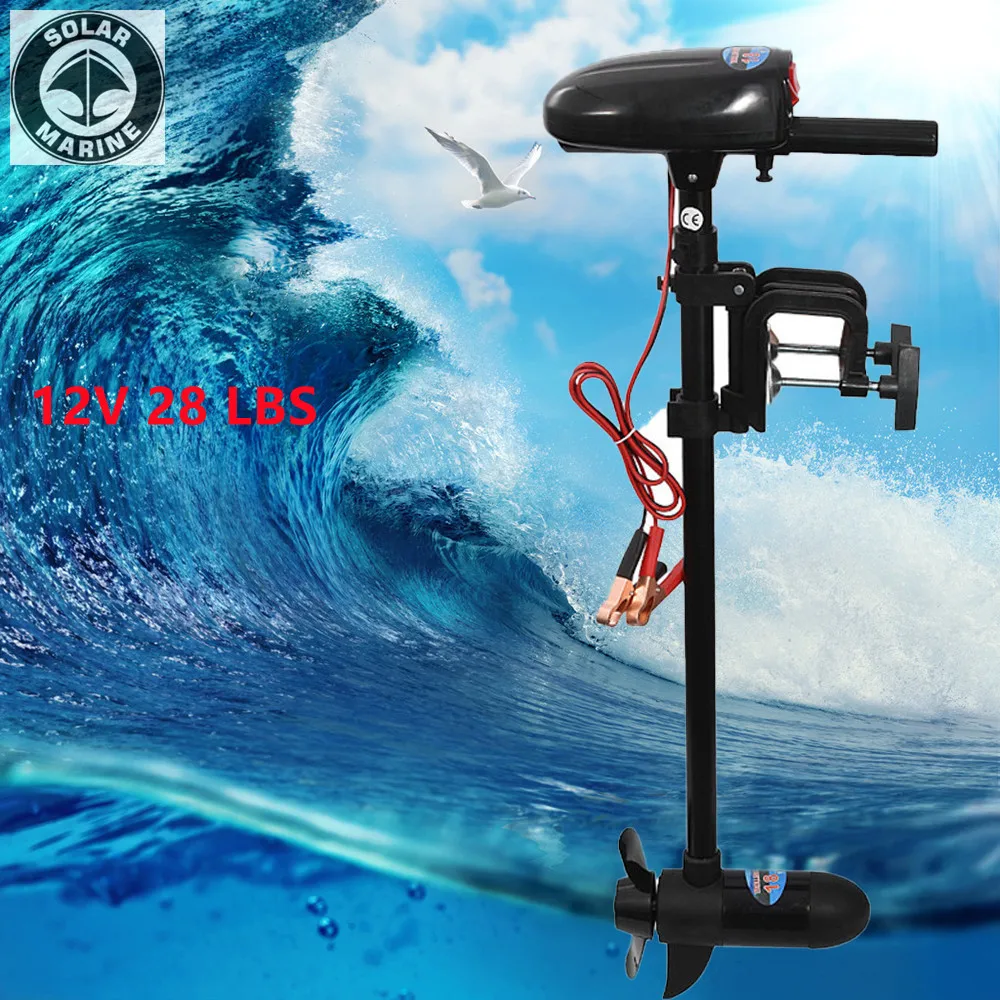 Solar-Marine-DC-12V-28LBS-Electric-Trolling-Motor-260W-Outboard-Engine ...