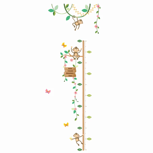 Monkey Growth Chart Lovely Monkeys Growth Chart Wall Decal For Kids