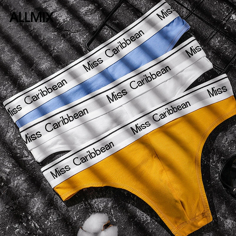ALLMIX Sport Breathable Men's Panties Fashion Letter Thongs Underpants ...