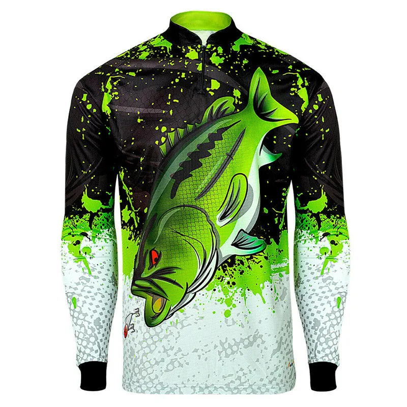 Anti-UV Fishing Clothing With Zipper Quick Drying Sun Protection ...