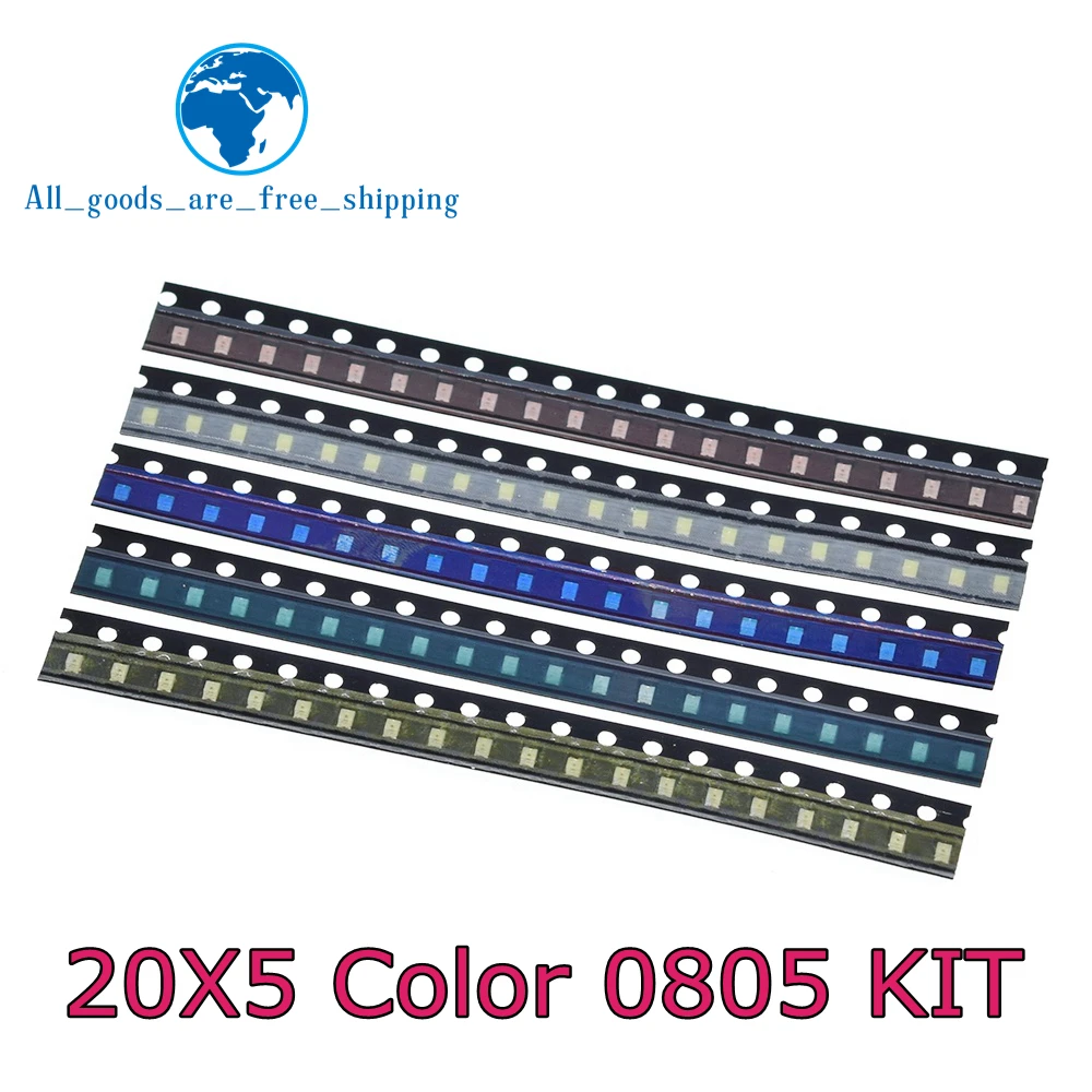 100pcs-lot-5-Colors-SMD-0805-Led-DIY-kit-Ultra-Bright-Red-Green-Blue ...