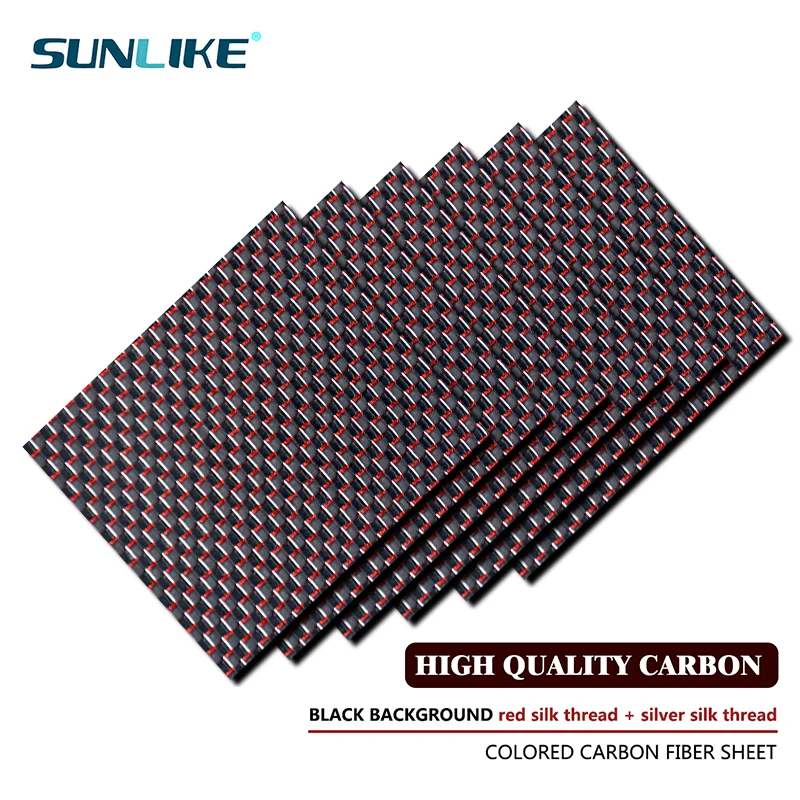 195x240mm-3k-colered-carbon-fiber-sheet-red-and-sivler-thread-weave ...
