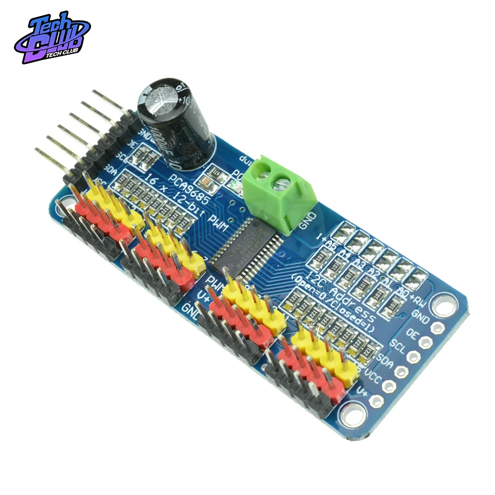 Pca9685 16 channel 12 bit pwm/servo motor driver i2c módulo interface robô para arduino ...