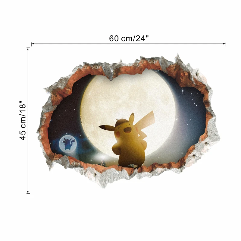 3D Effect Pokemon Cartoon Wall Sticker Poster - KawaiiMerch.com