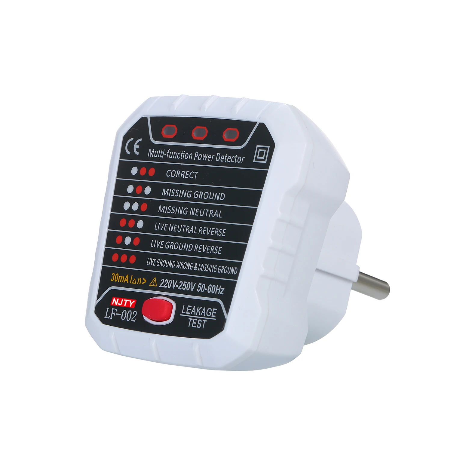 Generic Njty Portable Rcd Electric Socket Tester Electric Leakage Test ...