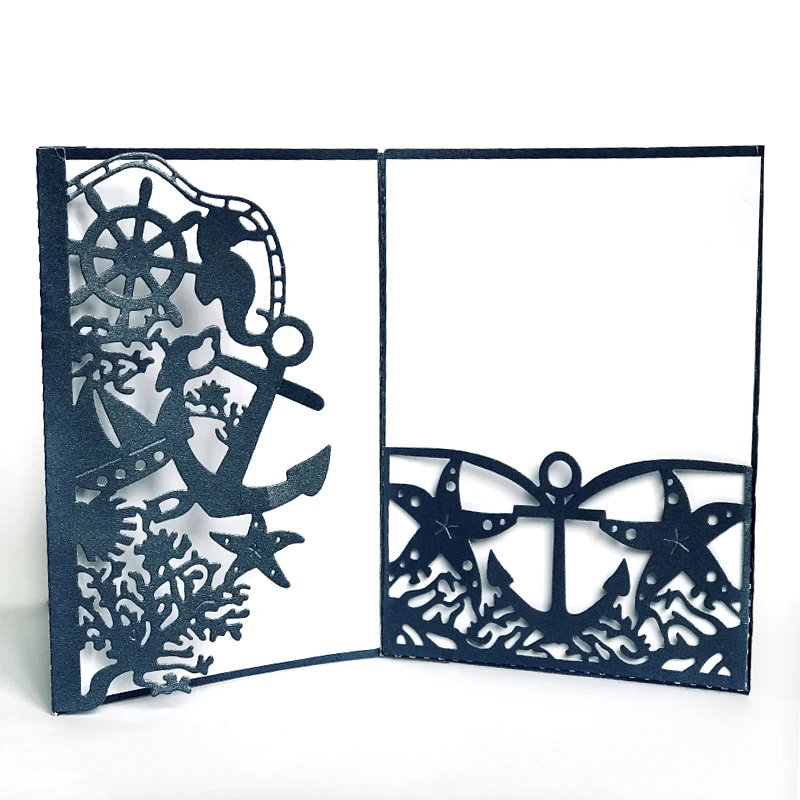 SHINECRAFT Ocean Border Invitation Metal Cutting Dies for Scrapbooking ...