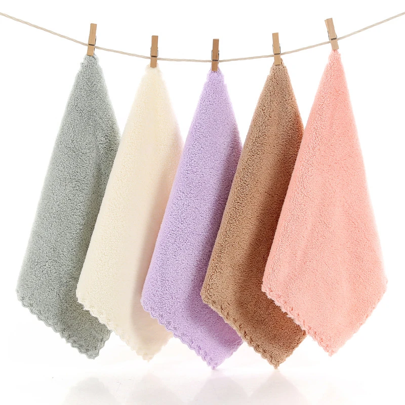 High density Coral Velvet 25*25cm Small Square Towel Hand towel ...