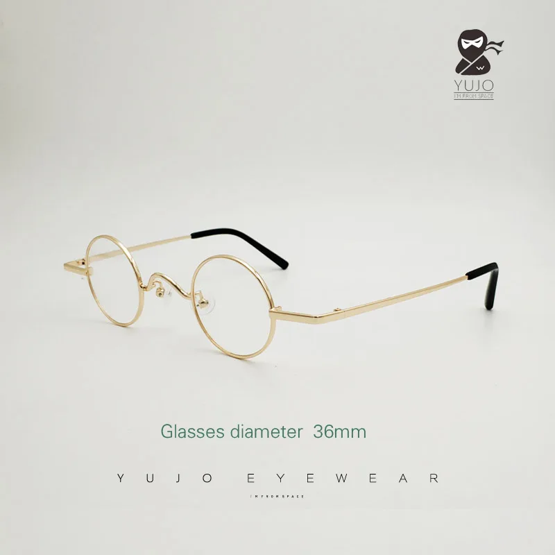 Round Adult Glasses, Very Small Lens Size, Gold， Black, Silver Size 36 ...