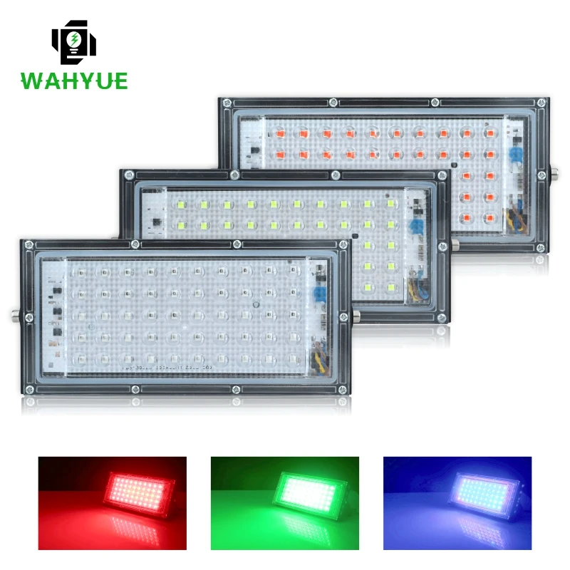 50w Led Rgb Flood Light Lamp Ac 220v Outdoor Floodlight Ip65 Waterproof ...