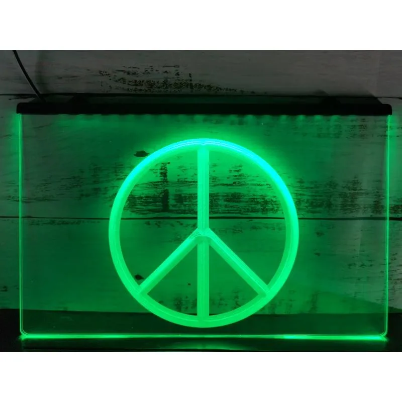 Neon Green Peace Sign