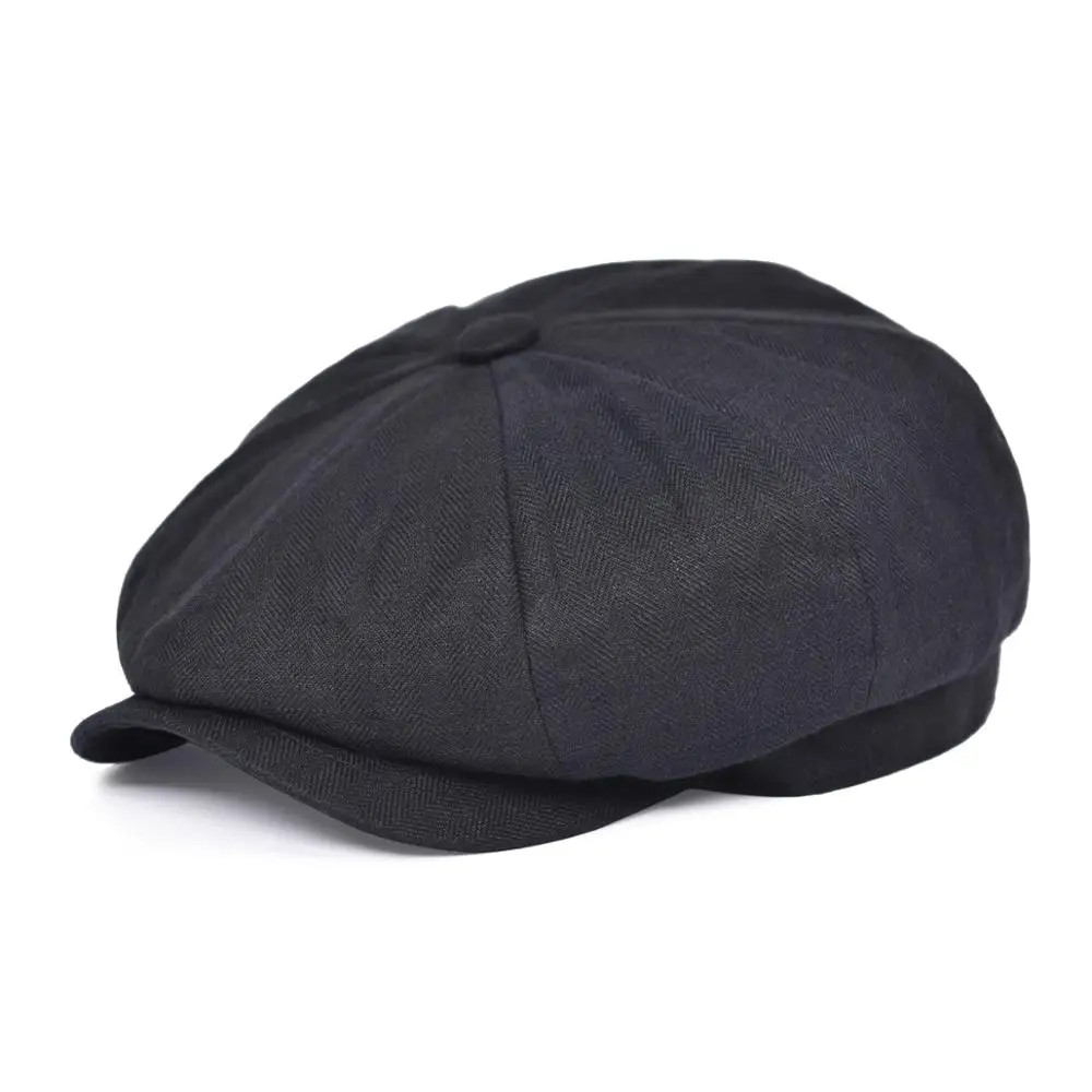 BOTVELA Newsboy Cap Summer Men Women Linen Herringbone Bakerboy Caps ...