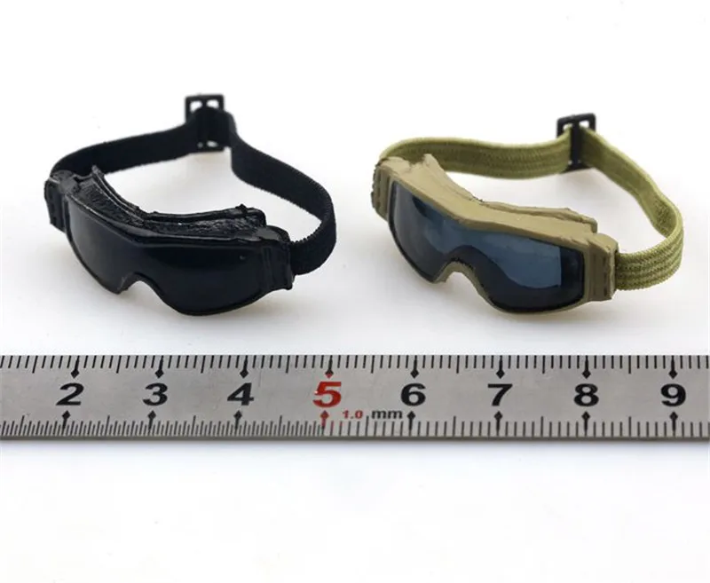 1-6-Scale-Soldier-Military-Battle-Goggles-Goggles-Glasses-Desert-Black ...