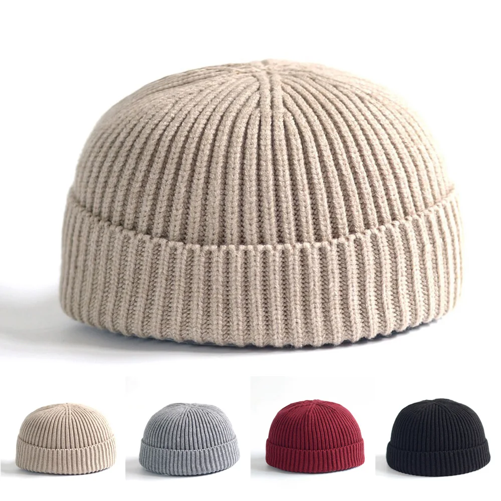 Men Women Knitted Hat Beanie Skull Cap Sailor Docker Fisherman Cuff ...