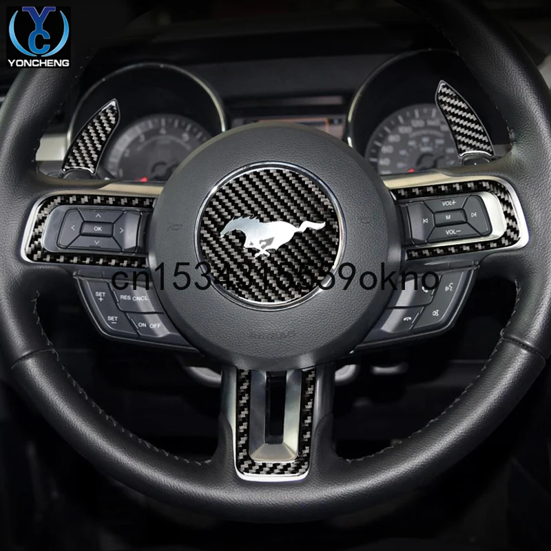 For-Ford-Mustang-GT-Carbon-Fiber-Steering-Wheel-Label-Interior-Retrofit ...