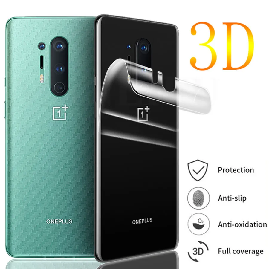 5Pcs 3D Clear Carbon Fiber Screen Protector For OnePlus 8 6T 5T Z Back ...