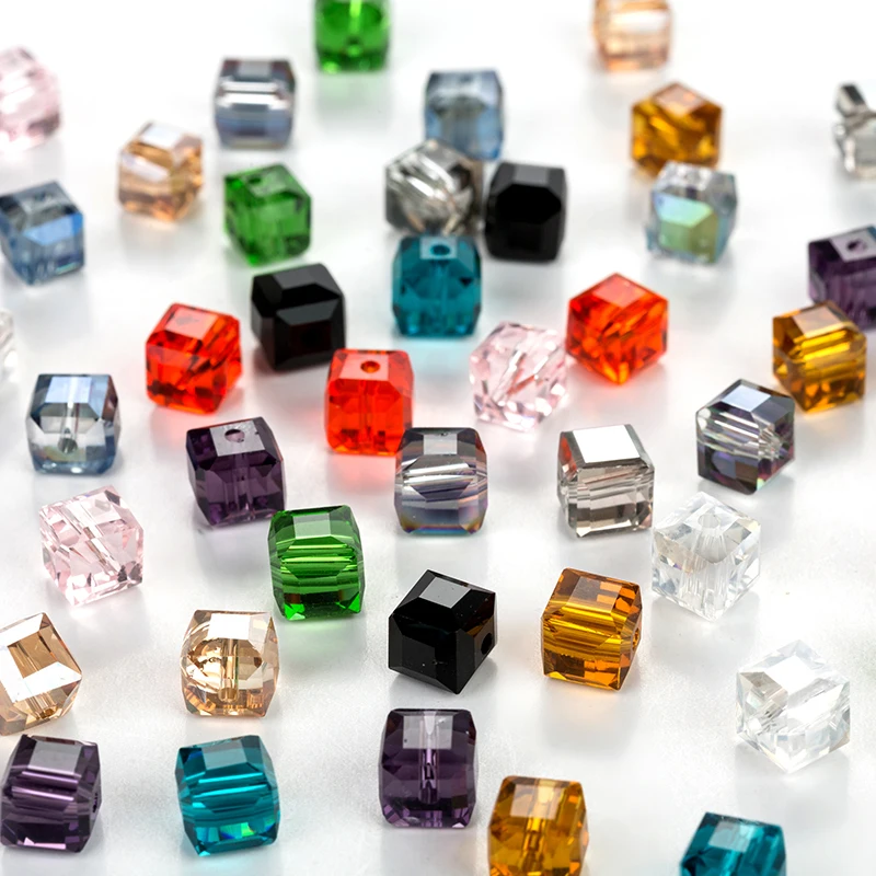 7-5mm-square-beads-Crystal-Glass-Beads-Accessories-For-Jewelry-Making ...