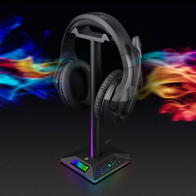 Rgb Headphone Stand Fingerprint Control Gaming Headset Desk Bracket 3 ...